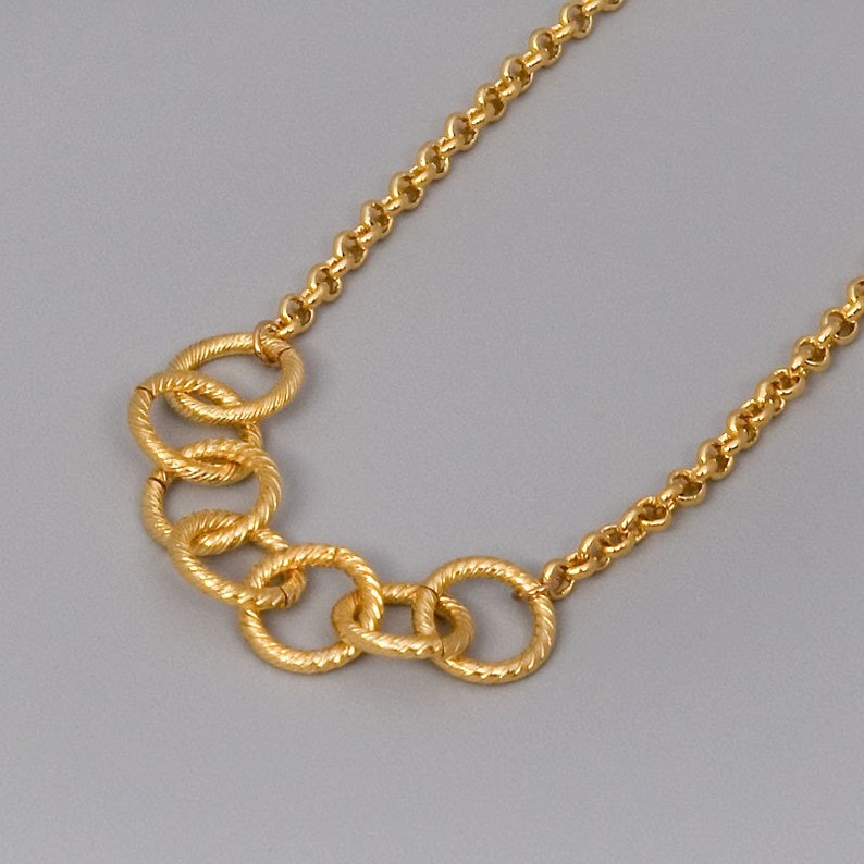 Simple Gold Necklace Gold Chain Necklace Links Circles - Etsy