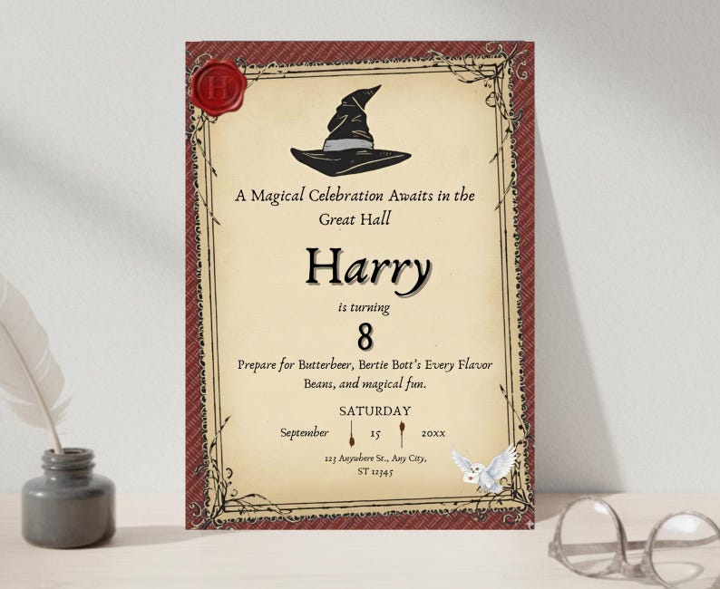 Wizarding World Birthday Invitation and Train Ticket Editable Wizards ...