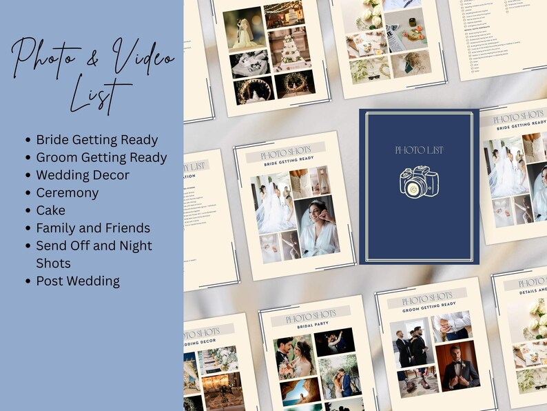 Blue Day of Wedding Binder Modern Elegant Wedding Planner Wedding ...