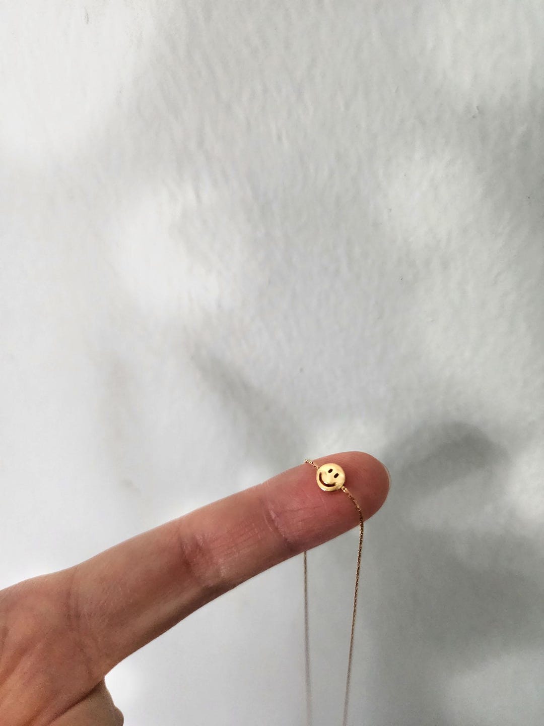 Gold Tiny Smile Charm Necklace, Minimalist Smile Happy Lucky Necklace ...