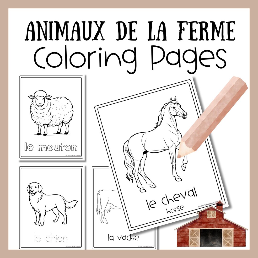 Animaux De La Ferme Coloriage - French Farm Animals Coloring Pages ...