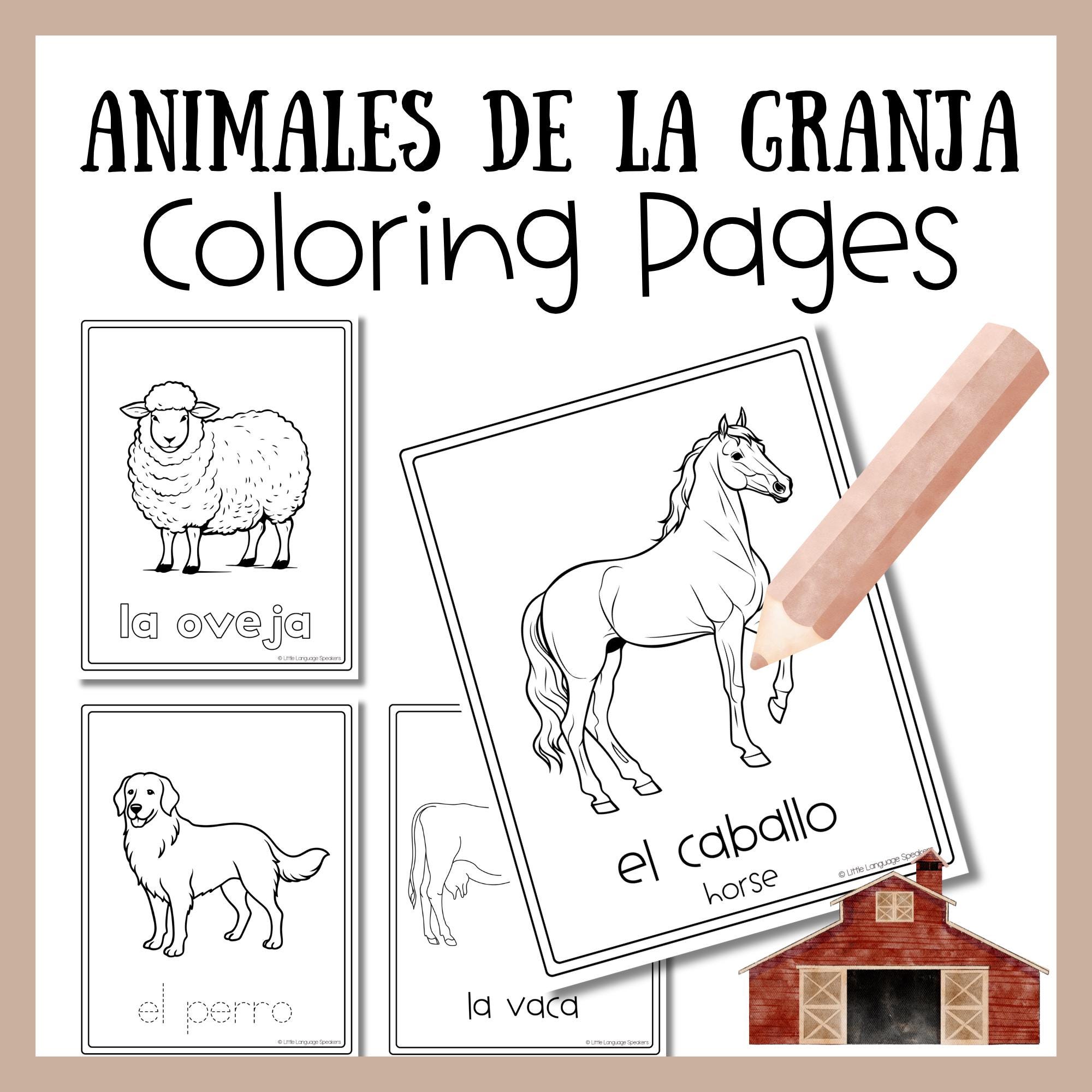 Animales De La Granja Colorear - Spanish Farm Animals Coloring Pages ...
