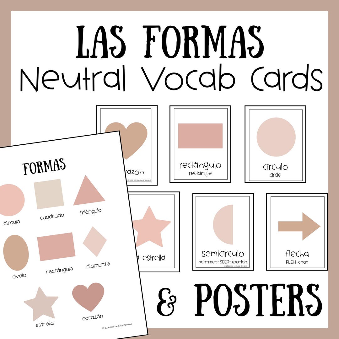 Las Formas Tarjetas De Vocabulario | Neutral Spanish Shapes Vocabulary ...