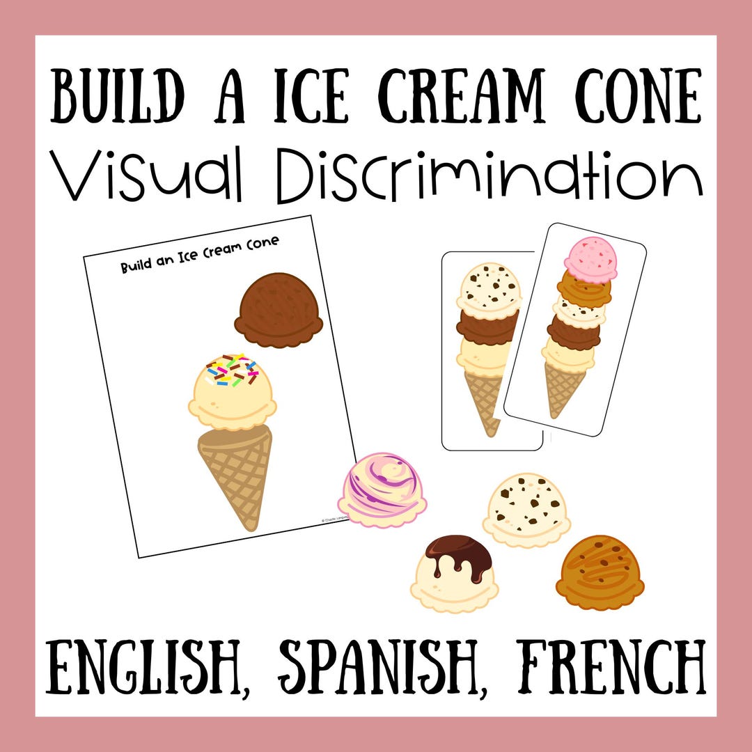 Ice Cream Cone – Spanish, French, English (digital Download) - Etsy
