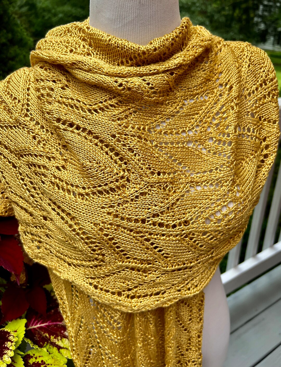 Gold Silk Hand Knit Lace Shawl Wrap - Etsy