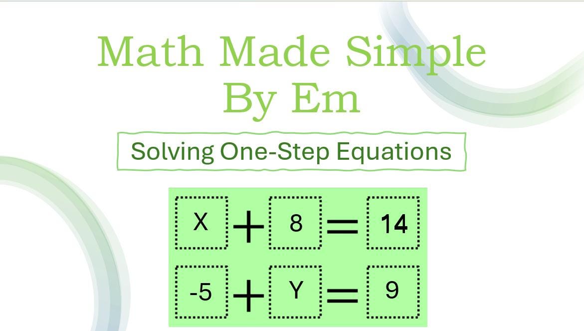 Solving One-step Equations - an Easy-to-follow Guide With Simple ...