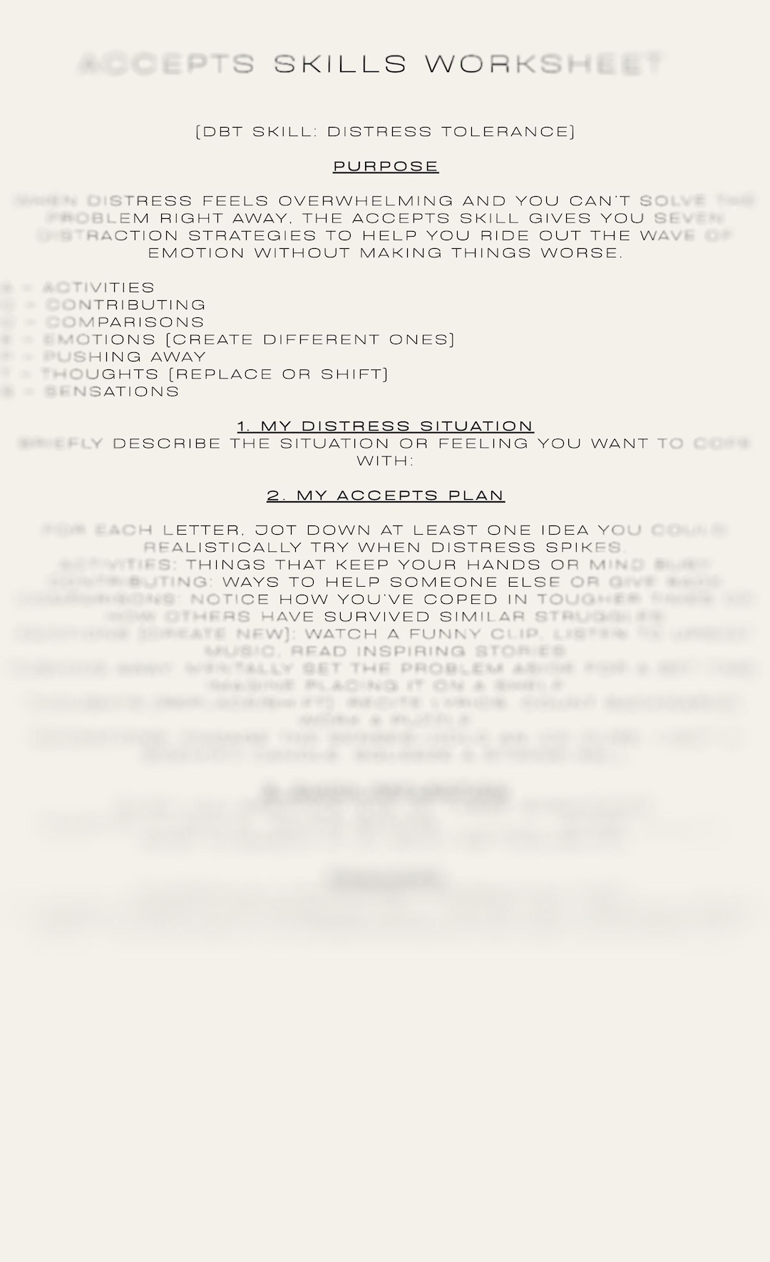 DBT Accepts Skill Worksheet - Etsy