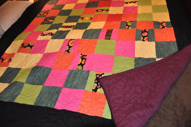 Colorful Squares Quilt - Etsy