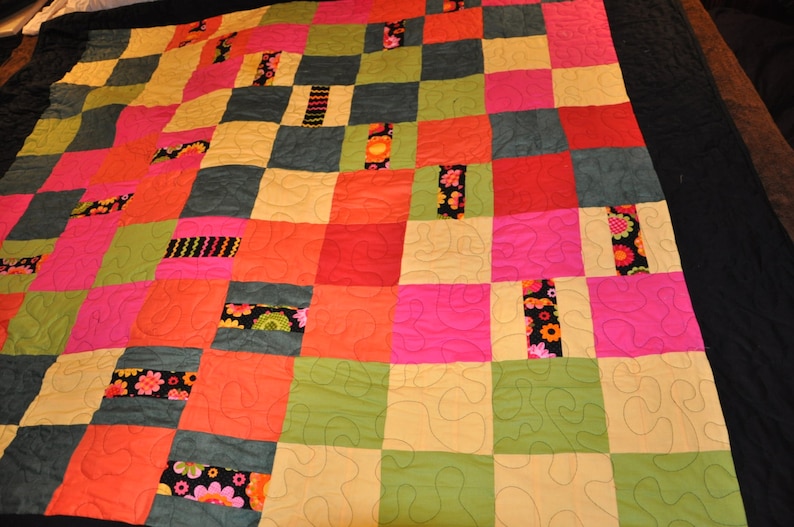 Colorful Squares Quilt - Etsy