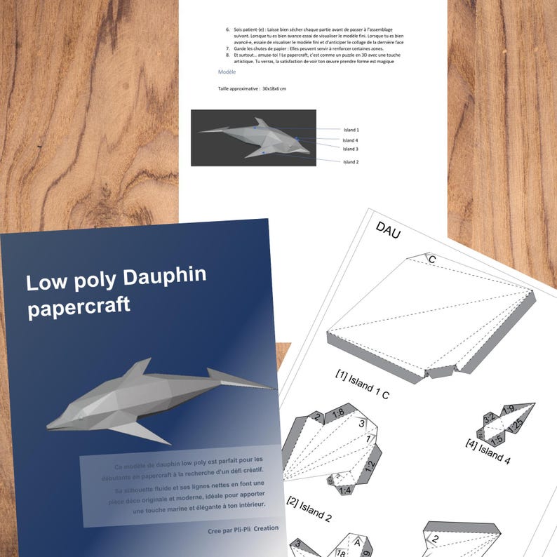 Low Poly Dolphin – Papercraft Model - Etsy