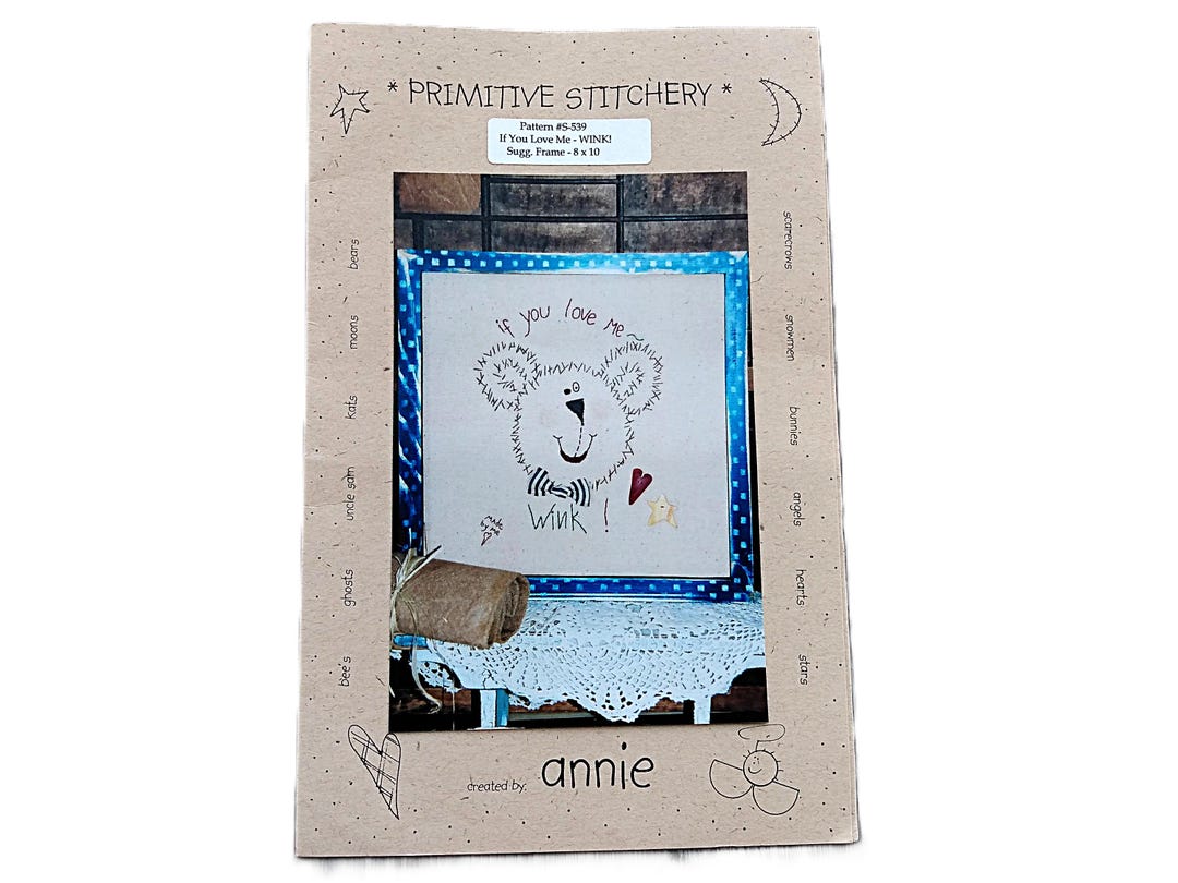 Bear Embroidery Sewing Pattern by Annie Vintage 90s Rustic Kitsch - Etsy
