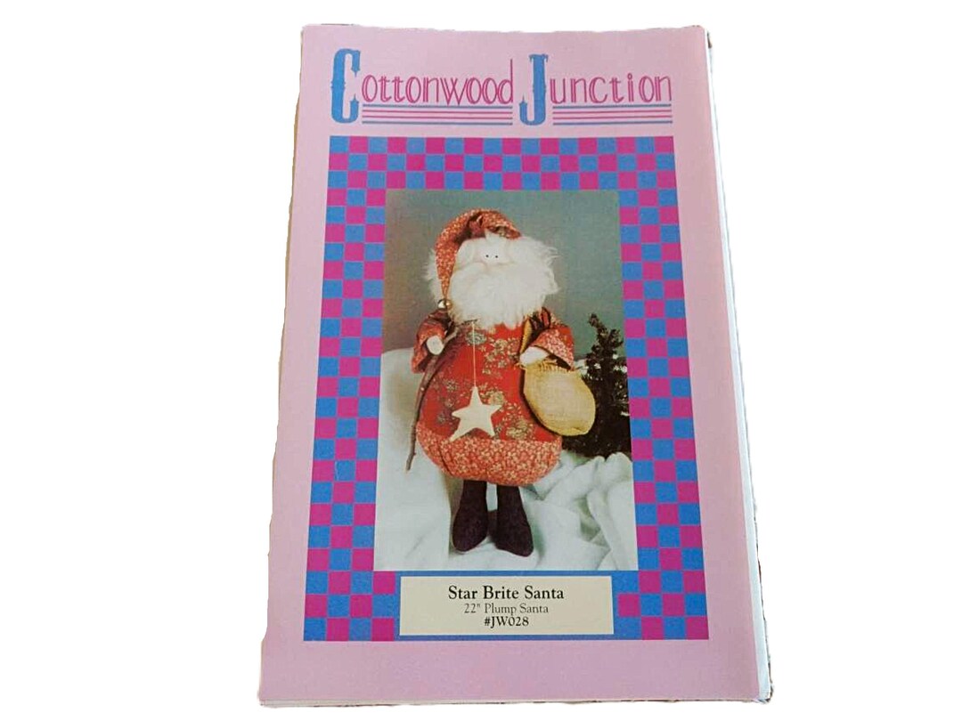 Santa Claus Doll Craft Sewing Pattern Vintage 90s Christmas Cottonwood ...