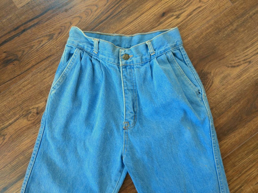 Vintage Denim Jeans 1980s Roadrunner High Waisted With Pleats 26 Waist ...