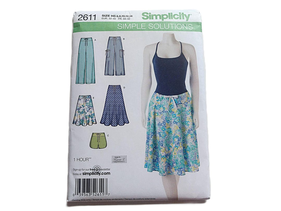 Pants Skirt Shorts Capris Sewing Pattern Sz 6-14 Simplicity 2611 UNCUT ...