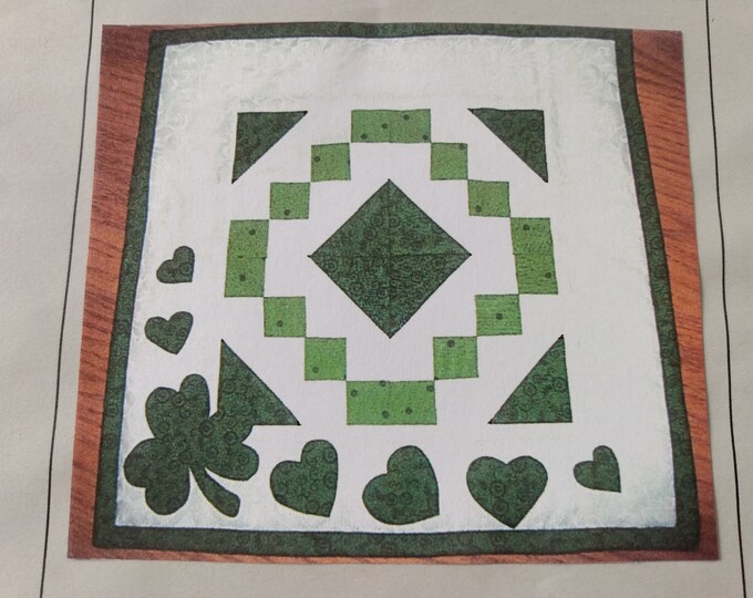Irish Love Quilt Block Sewing Pattern Quilted Shamrock Wall Hanging - Etsy