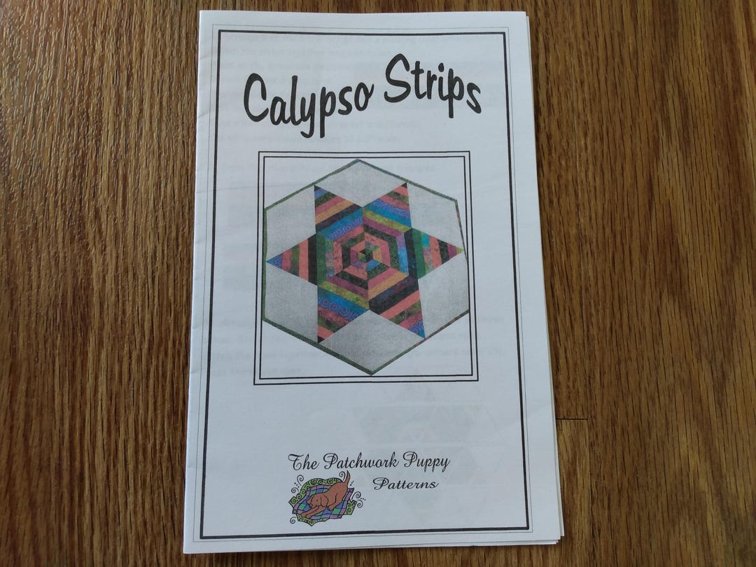 Quilting Sewing Pattern Calypso Strips 48"x56" Hexagon Star Quilt by the Patchwork Puppy ...