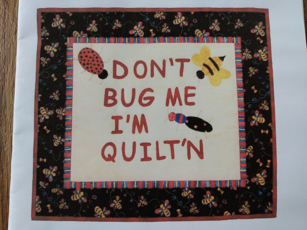 Applique Bug Quilt Sewing Pattern Funny Sewing Room Decor Wall Hanging ...