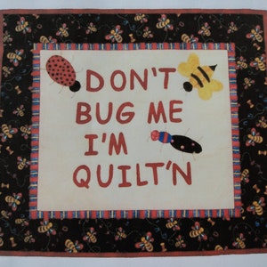 Applique Bug Quilt Sewing Pattern Funny Sewing Room Decor Wall Hanging ...