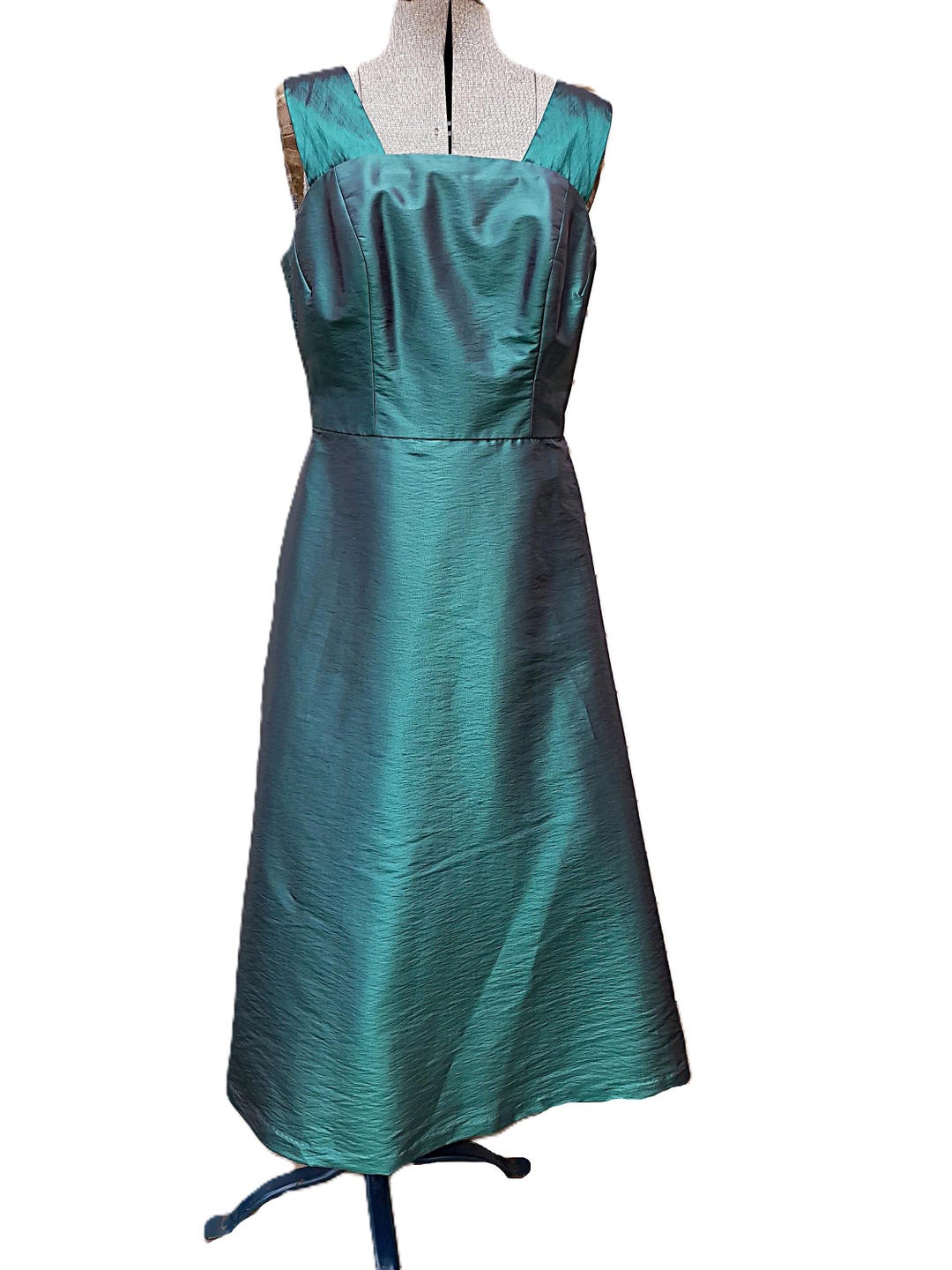Vintage Formal Dress Evening Gown Shimmer Green Prom Wedding 36" Bust ...