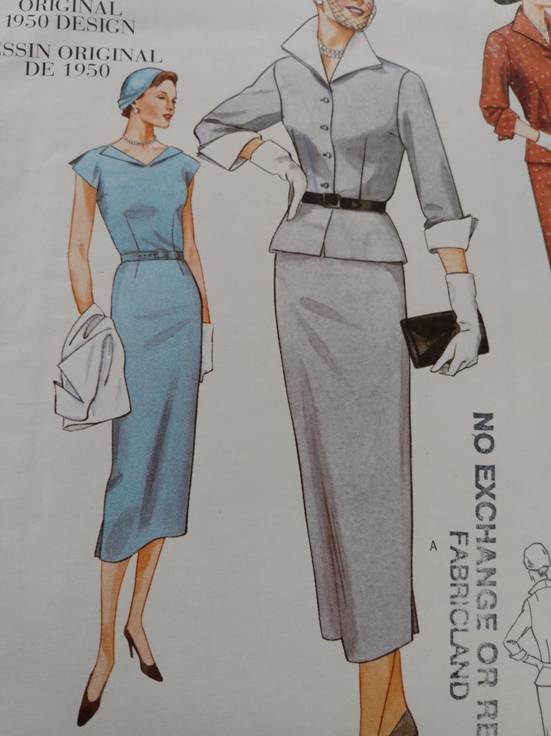 Vintage 50s Dress & Jacket Sewing Pattern Size 6 8 10 UNCUT Vogue 2402 ...