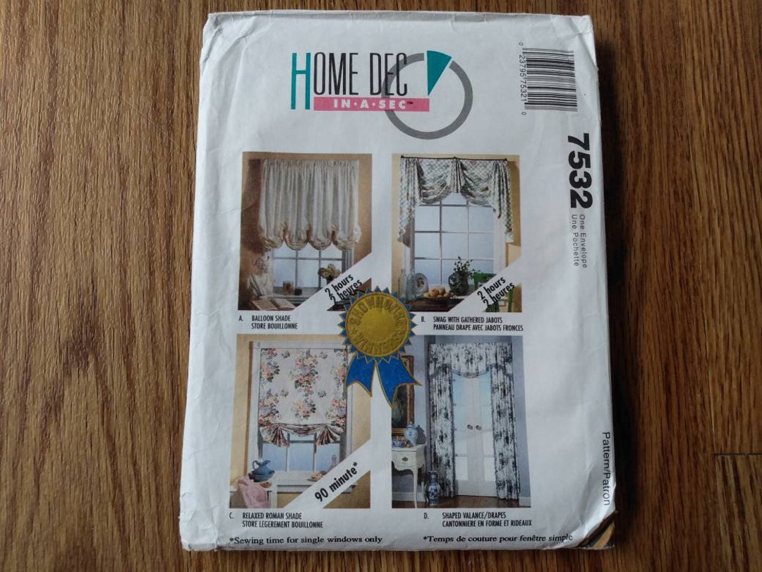 Drapes Shades Valance Sewing Pattern Window Swag With Jabots Mccall's ...