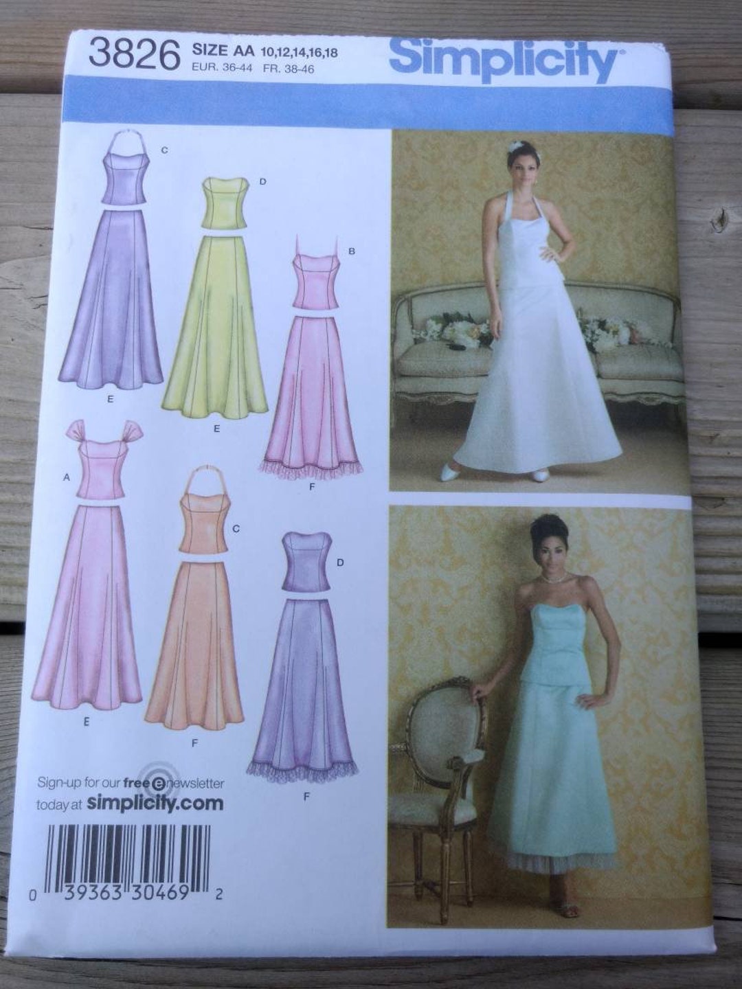 Womens Formal Sewing Pattern Evening Top Skirt Simplicity 3826 Plus ...