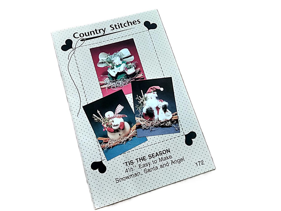 Snowman, Angel, Santa Doll Sewing Pattern 4.5 Easy to Make Vintage Folk ...