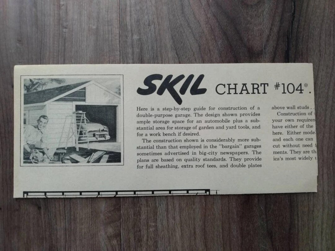 MCM Car Garage Construction Guide Building Plans Vintage 1950s Skil ...