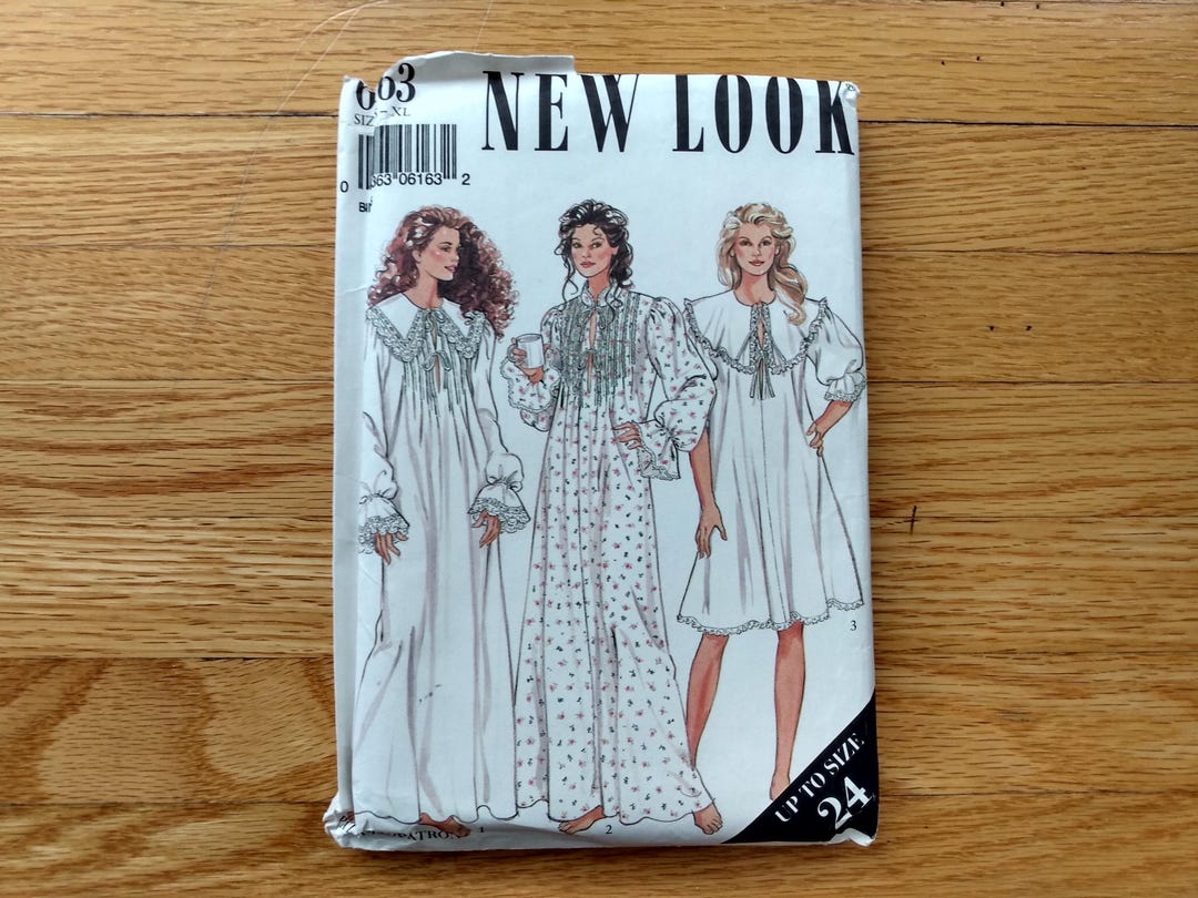 Vintage Poet Nightgown Sewing Pattern S-XL Victorian Prairie New Look ...