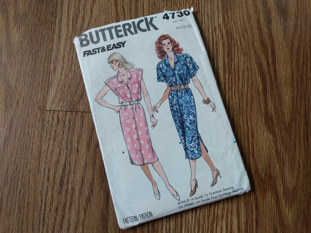 Shirt Dress Sewing Pattern Plus Size 14 16 18 Butterick 4730 UNCUT - Etsy