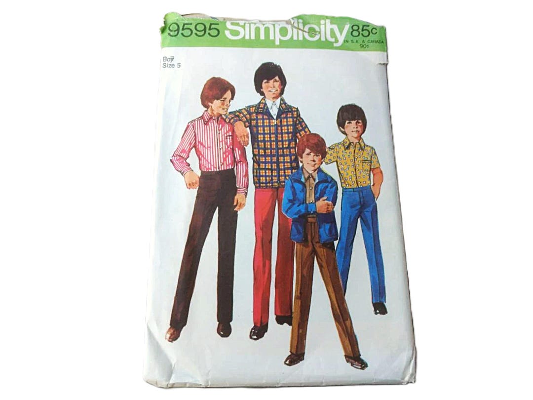 Vintage 1970s Boys Size 5 Sewing Pattern Jacket Pants Shirt 70s ...