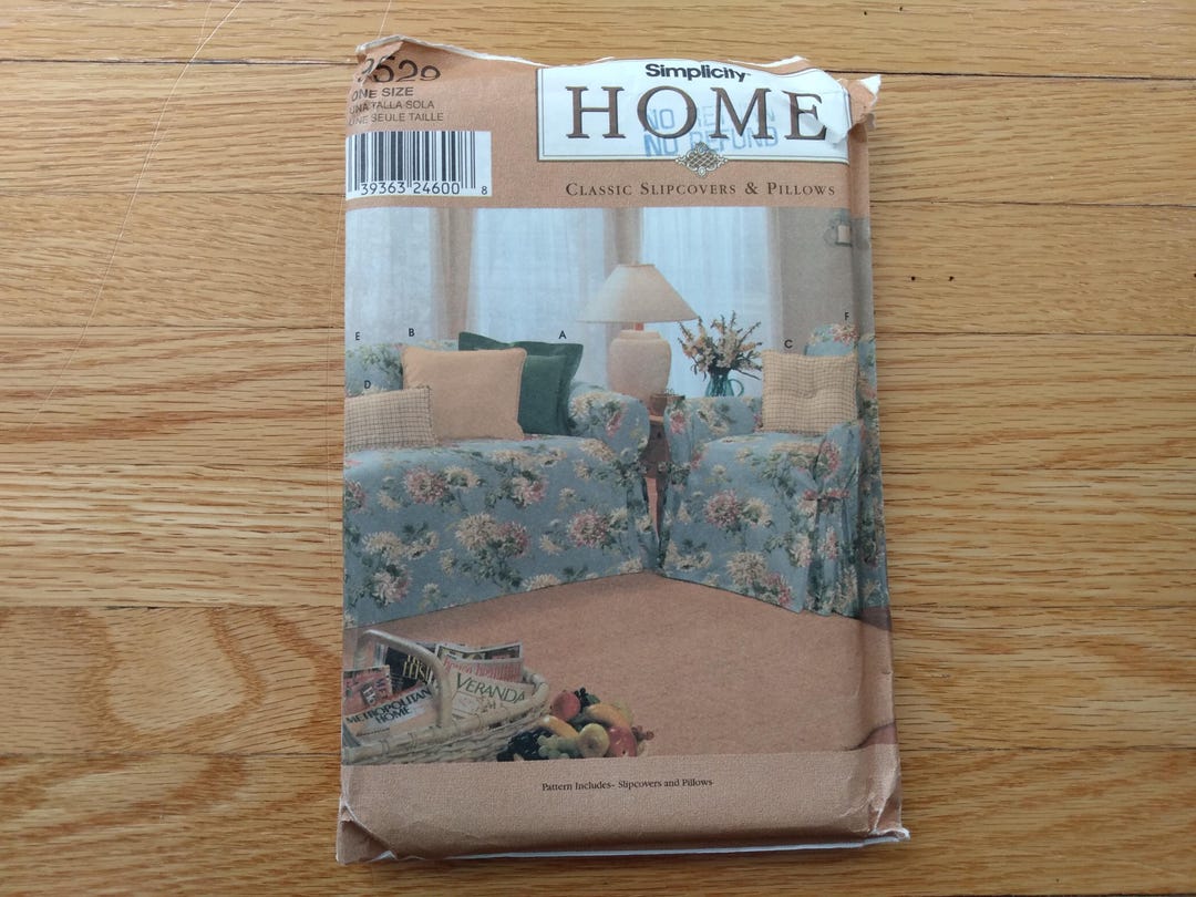 Sofa Slipcovers and Pillows Sewing Pattern Simplicity 9529 Classic Home ...