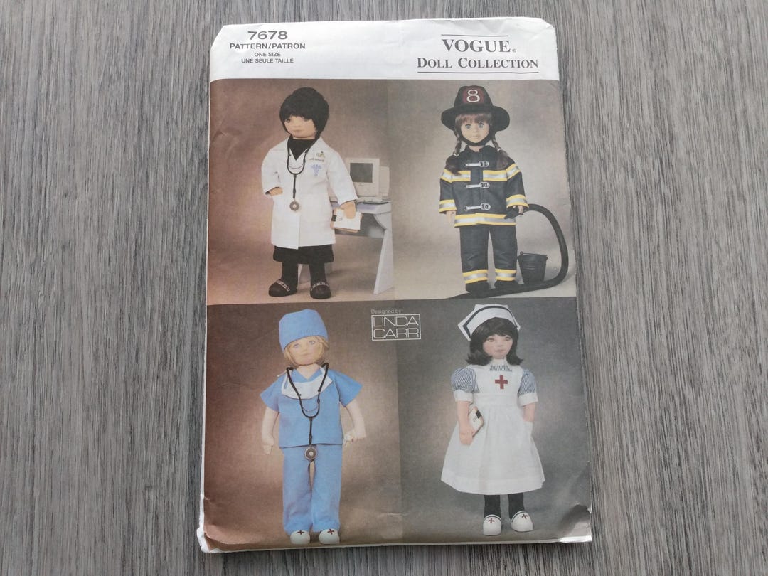 18 Doll Costumes Firefighter Nurse Doctor Sewing Pattern UNCUT 7678 - Etsy