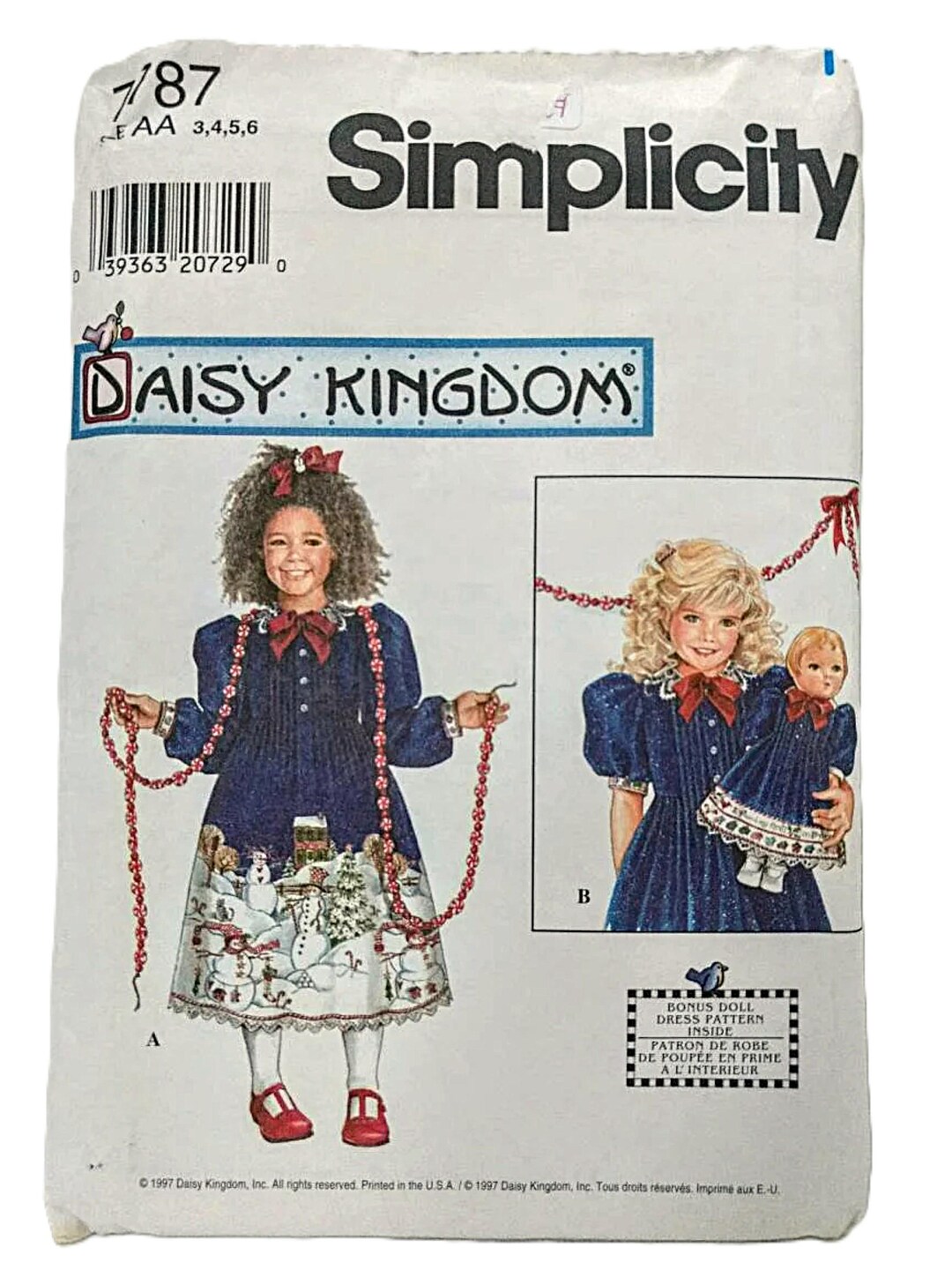 Vintage Daisy Kingdom Girl and Doll Dress Pattern Sewing Simplicity ...