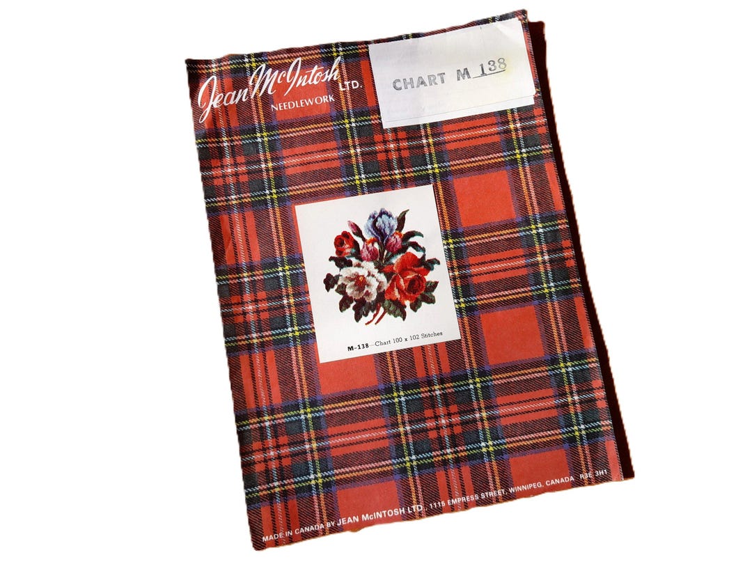 Vintage 50s Floral Needlepoint Pattern by Jean Mcintosh - Iris, Rose ...