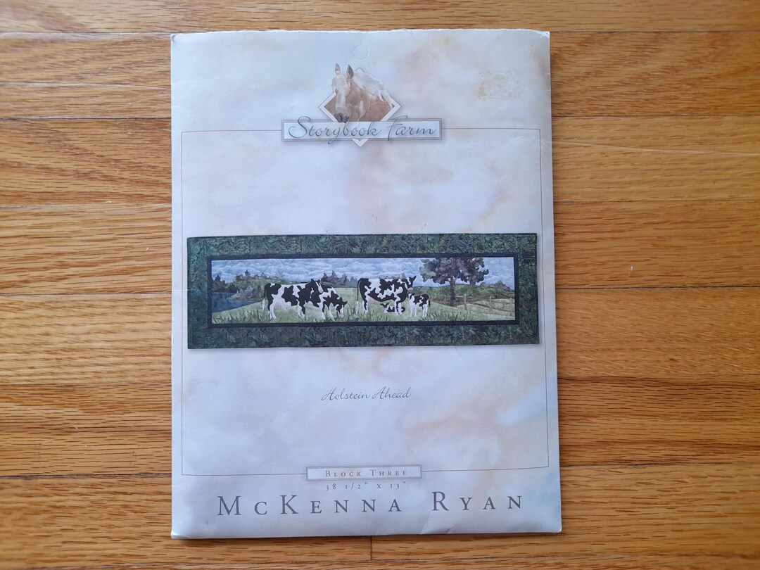 Vintage Holstein Cow Quilt Block Sewing Pattern Mckenna Ryan Storybook ...