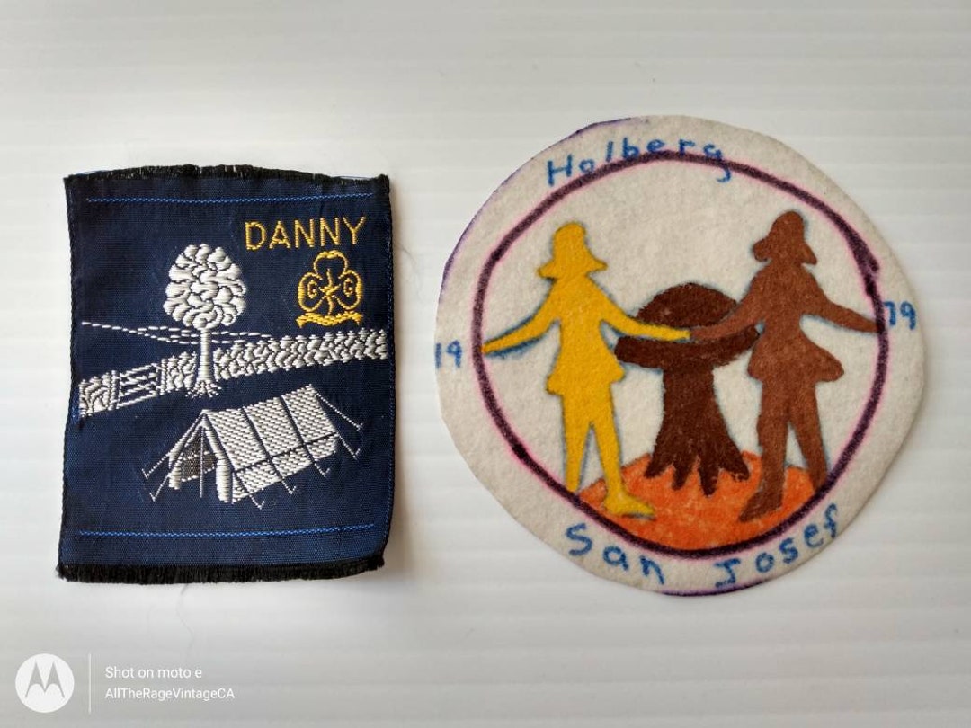 Vintage Girl Guides Patches Brownies Handmade Badge and Blue Camping ...