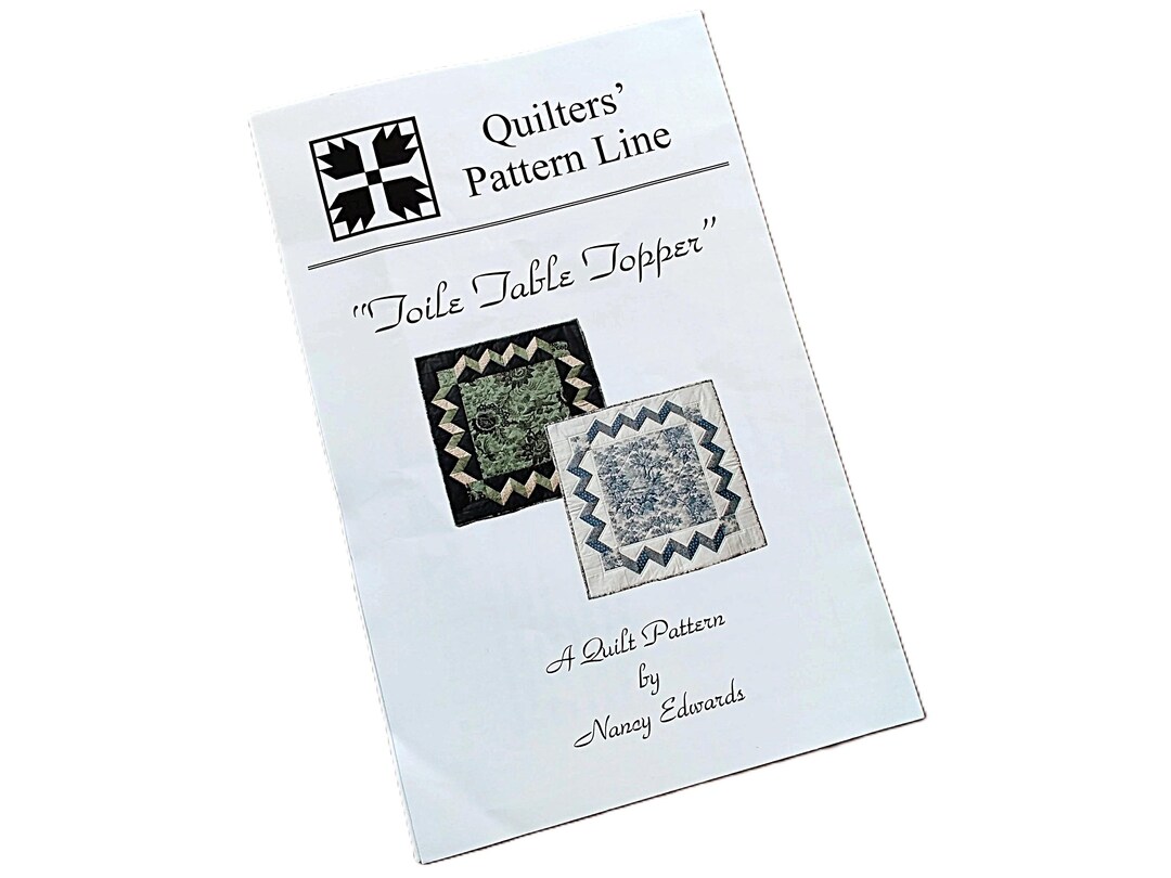 Toile Quilted Table Topper Sewing Pattern Block Square Zig Zag - Etsy