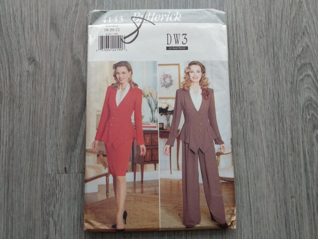 Top Skirt Pants Suit Sewing Pattern Plus Size 18, 20, 22 Butterick 4143 ...