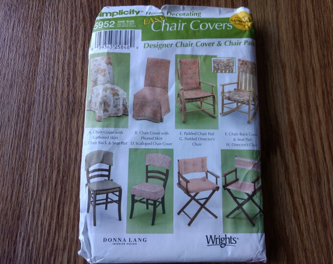 Chair Covers Seat Pads Sewing Pattern Director Rocking Simplicity 5952 ...