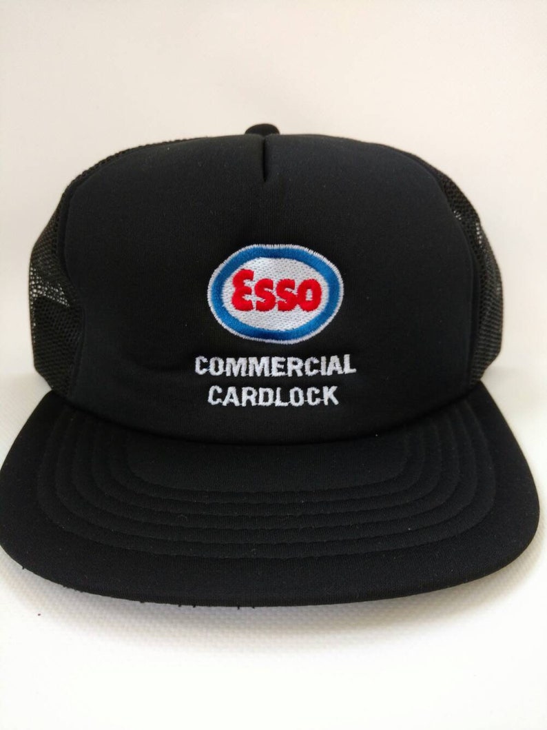 Vintage Trucker Hat Esso Commercial Cardlock Mesh Snapback Cap - Etsy