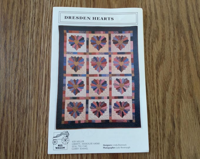Dresden Hearts Quilt Sewing Pattern 52.5"x67" Pieced Quilting Blocks ...