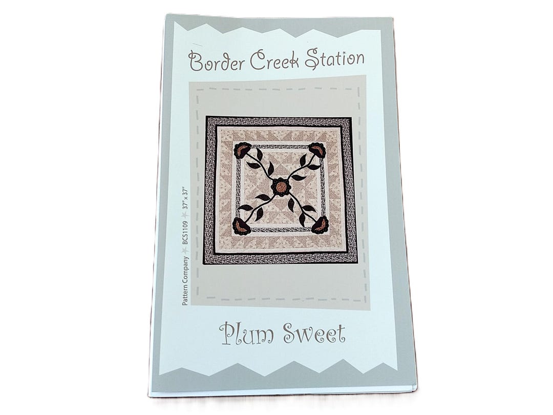 Plum Sweet Quilting Sewing Pattern 37" Square Wall Hanging Table Topper ...