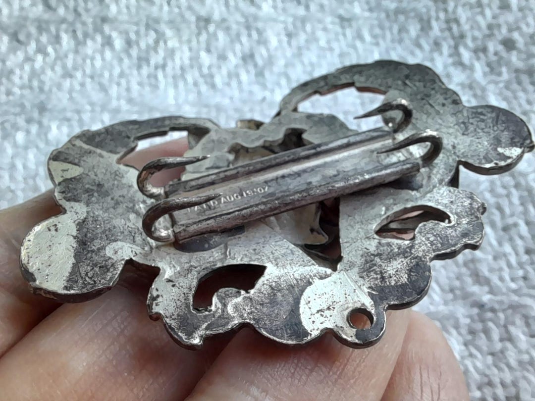 Antique Collar Fastener Lace Pin Buckle Prongs Hooks Pat'd Aug 13 '07 ...