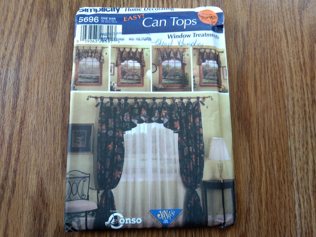 Curtains Drapes Sewing Pattern Can Tops Window Treatments Simplicity ...