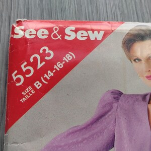 Two Piece Dress Sewing Pattern Crossover Blouse Skirt Sz 14 16 18 See ...