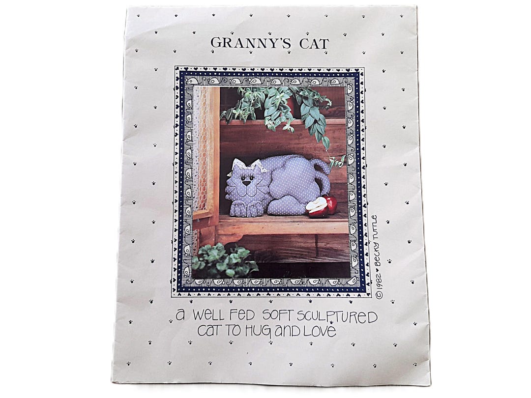 Vintage Soft Sculpture Cat Sewing Pattern by Becky Tuttle 80s Retro - Etsy