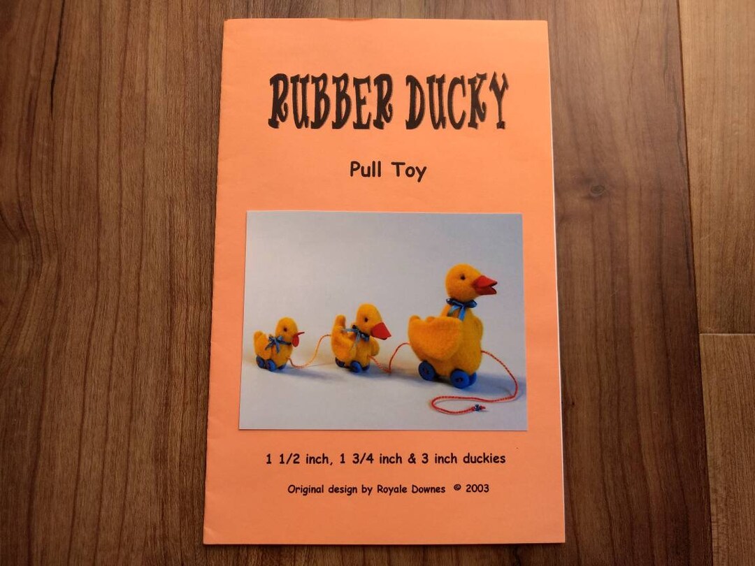Mini Duck Pull Toy Sewing Craft Pattern Felted Wool 1.5 1.75 and 3 ...