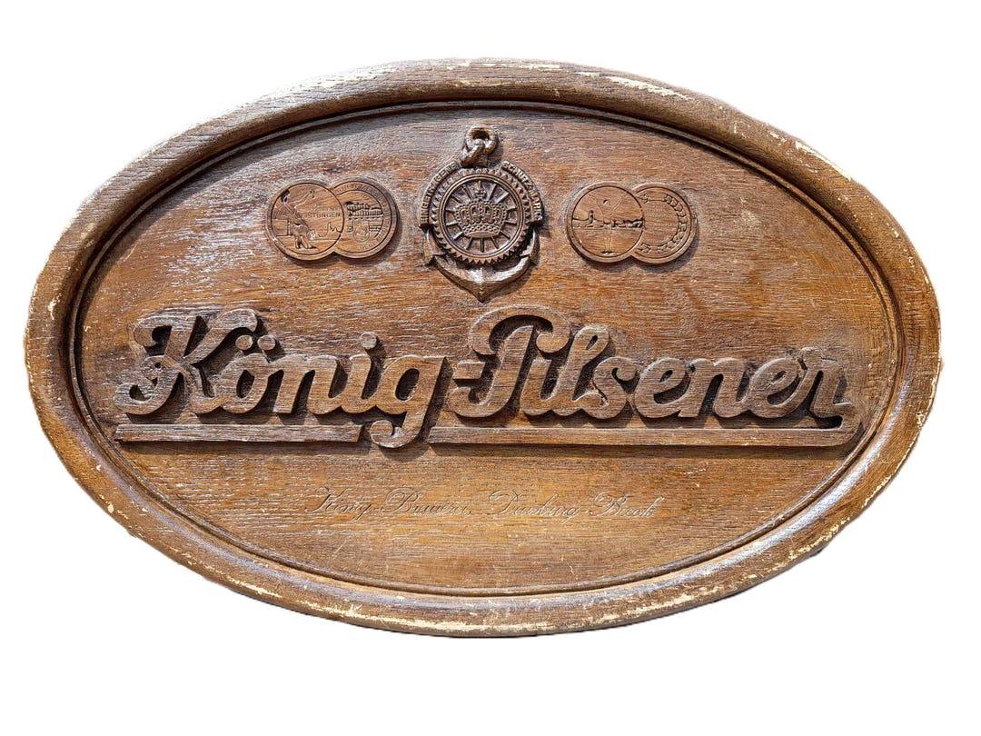 Vintage Konig Pilsener Beer Sign 90s Roski Kahl Autographed Retro Bar ...