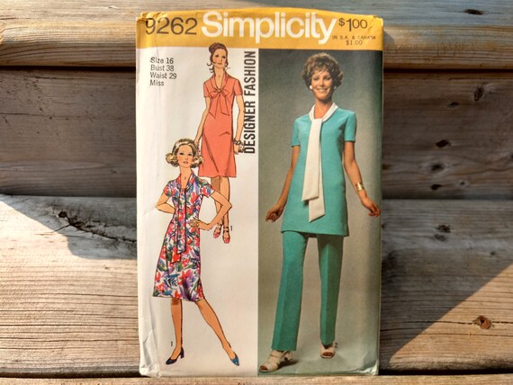 Dress Sewing Pattern Long Top Tunic Pants Suit Simplicity 9262 - Etsy
